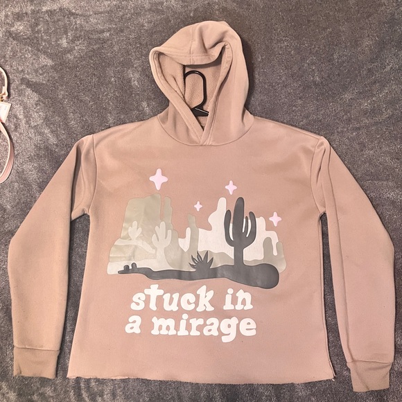 Sweaters | Broken Planet Stuck In A Mirage Cropped Boxy Hoodie W Puff ...